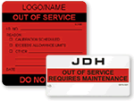 Out of Service Tags | Equipment Out of Service Tags