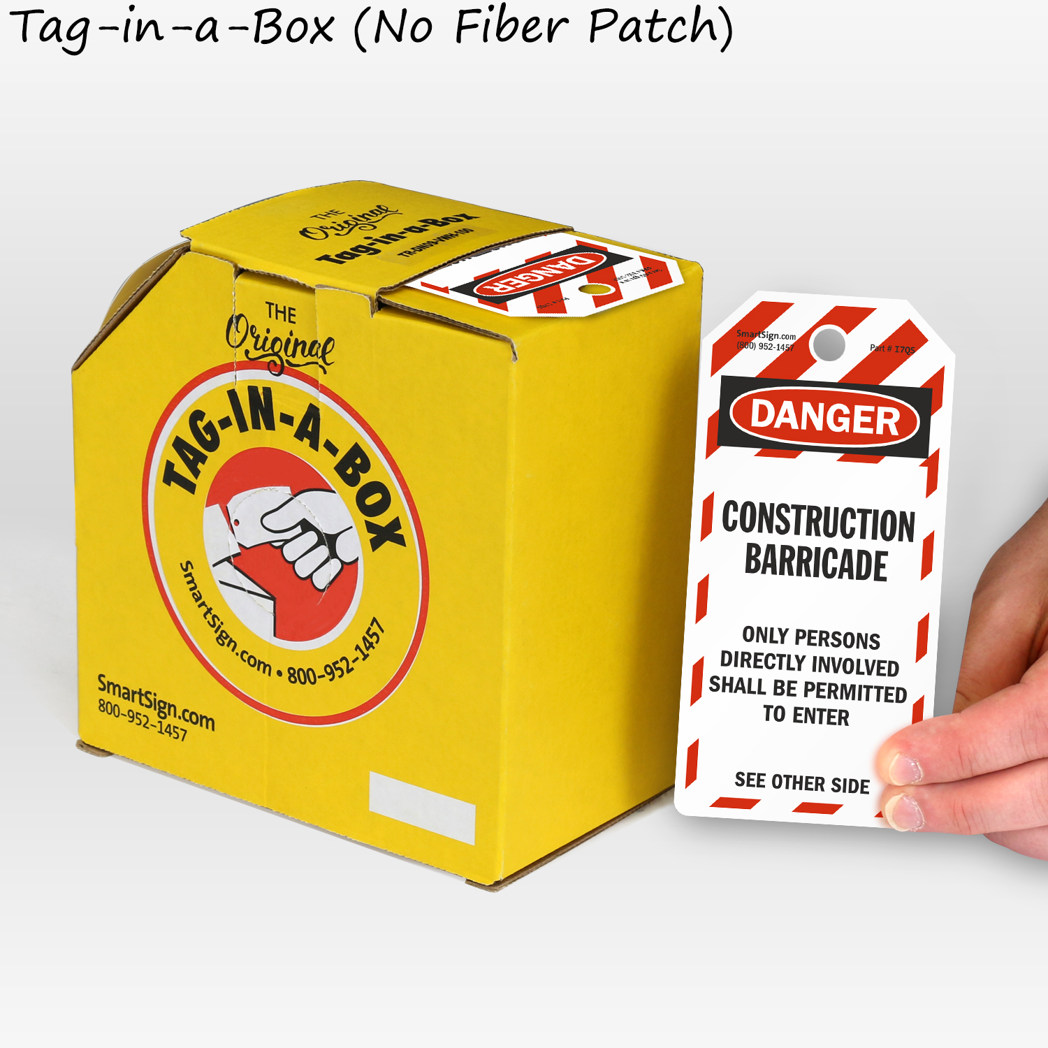 Danger Construction Barricade Tag-in-a-Box, SKU: T-BOX-109