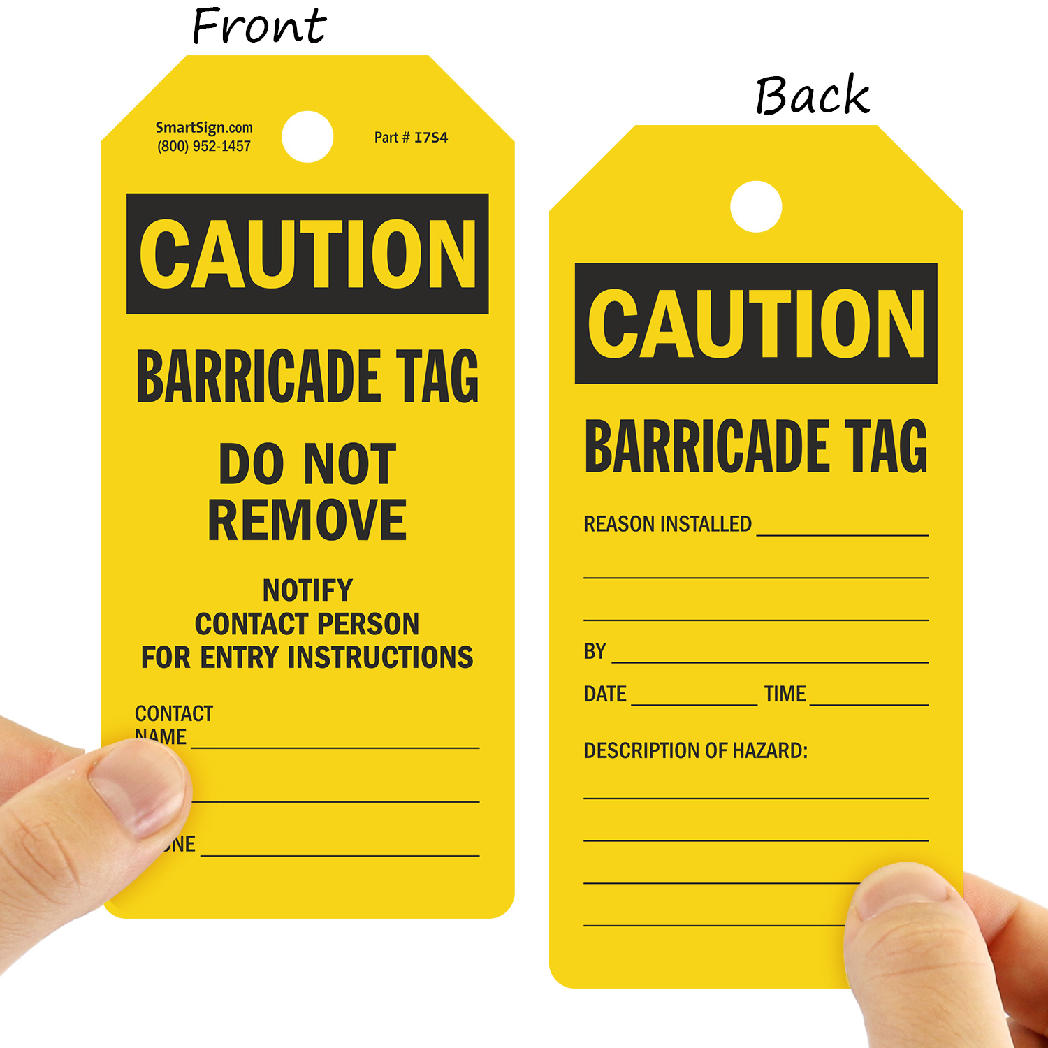 Caution Barricade Do Not Remove Tag-in-a-Box, SKU: T-BOX-120
