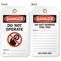 Do Not Operate OSHA Tag - Danger Safety Tag, SKU: TG-0839